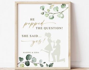 Printable She Said Yes Sign - Etsy