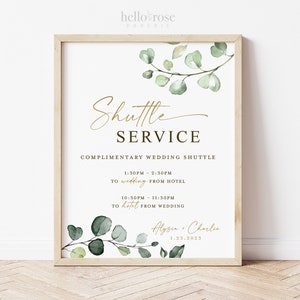 Shuttle Service Wedding Sign . Complimentary Transportation . - Etsy