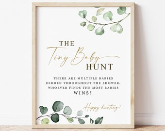 Tiny Baby Hunt Game Sign Minimalist Baby Shower Game Find the - Etsy