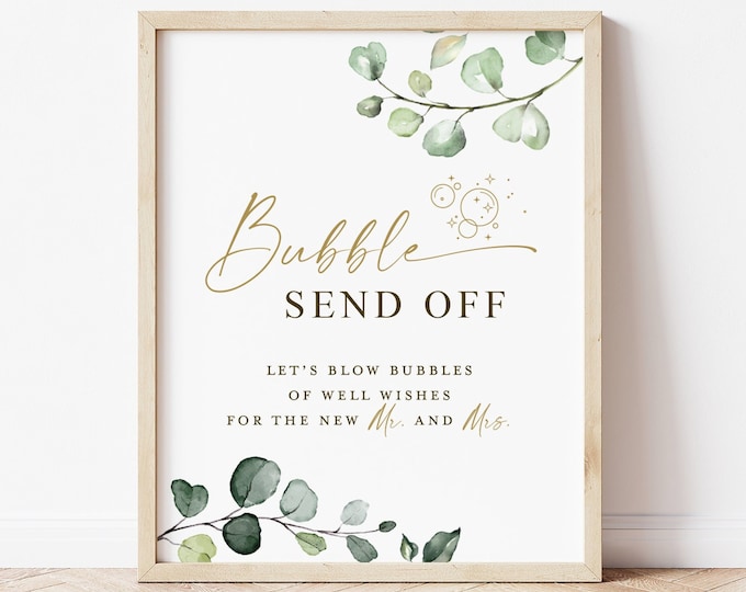 Bubble Send off Printable Sign . Bubble Wand Favors Send off - Etsy