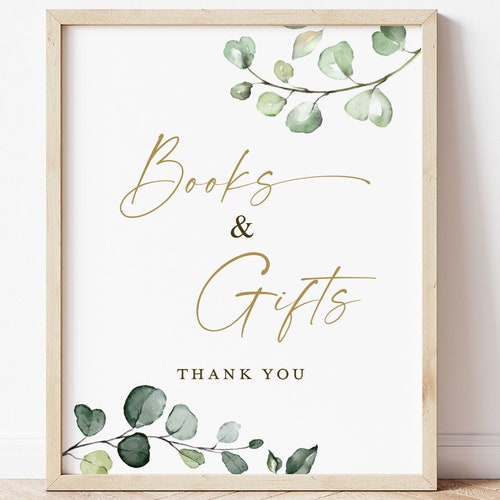 Books and Gifts Sign Printable . Baby Shower Gift Table Sign . - Etsy