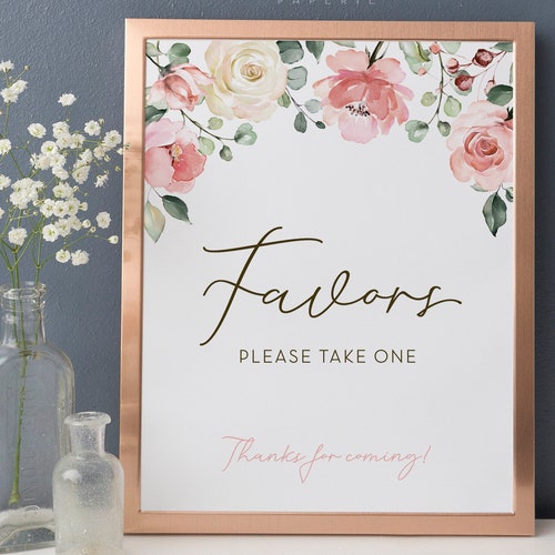 Favors Please Take One . Printable Sign 8x10 . Floral - Etsy