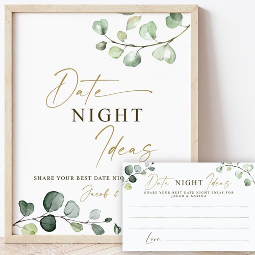 Date Night Ideas Cards and Sign Printable . Date Box or Jar . - Etsy