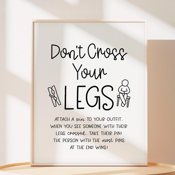 Dont Cross Your Legs Baby Shower Game - Etsy