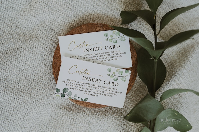Custom Enclosure Card Editable Template . Wedding Baby Bridal - Etsy