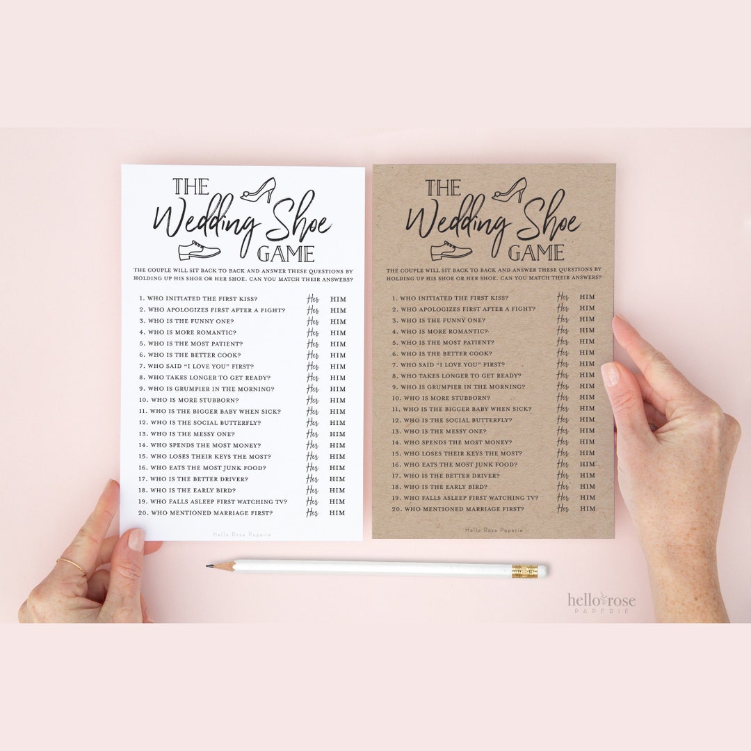 The Wedding Shoe Game Printable . Wedding Bridal Couples Shower ...