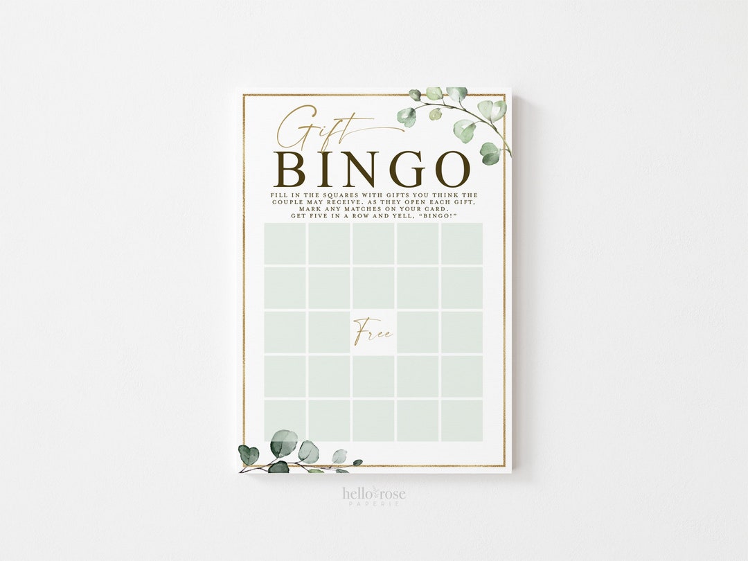 Gift Bingo Game for Bridal Shower . Presents / Gifts Game . Gift ...