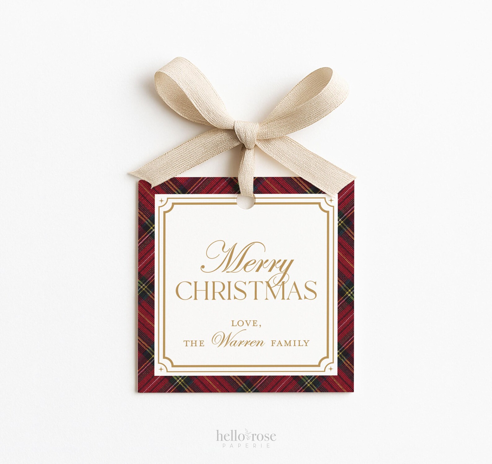 PRINTED SHIPPED Christmas Gift Tags, Classic American Tartan Preppy ...