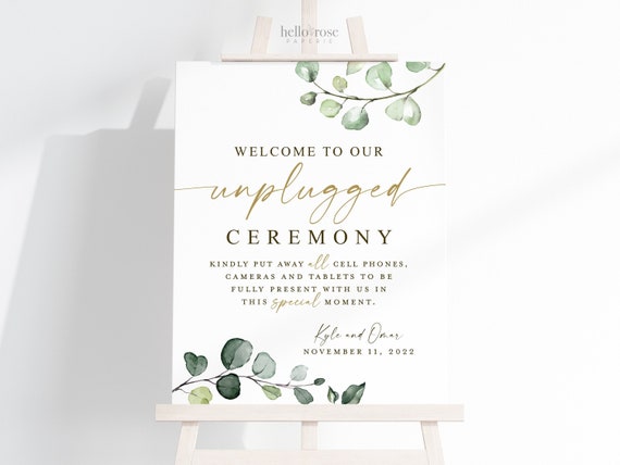Welcome to Our Unplugged Ceremony . Personalized Wedding - Etsy