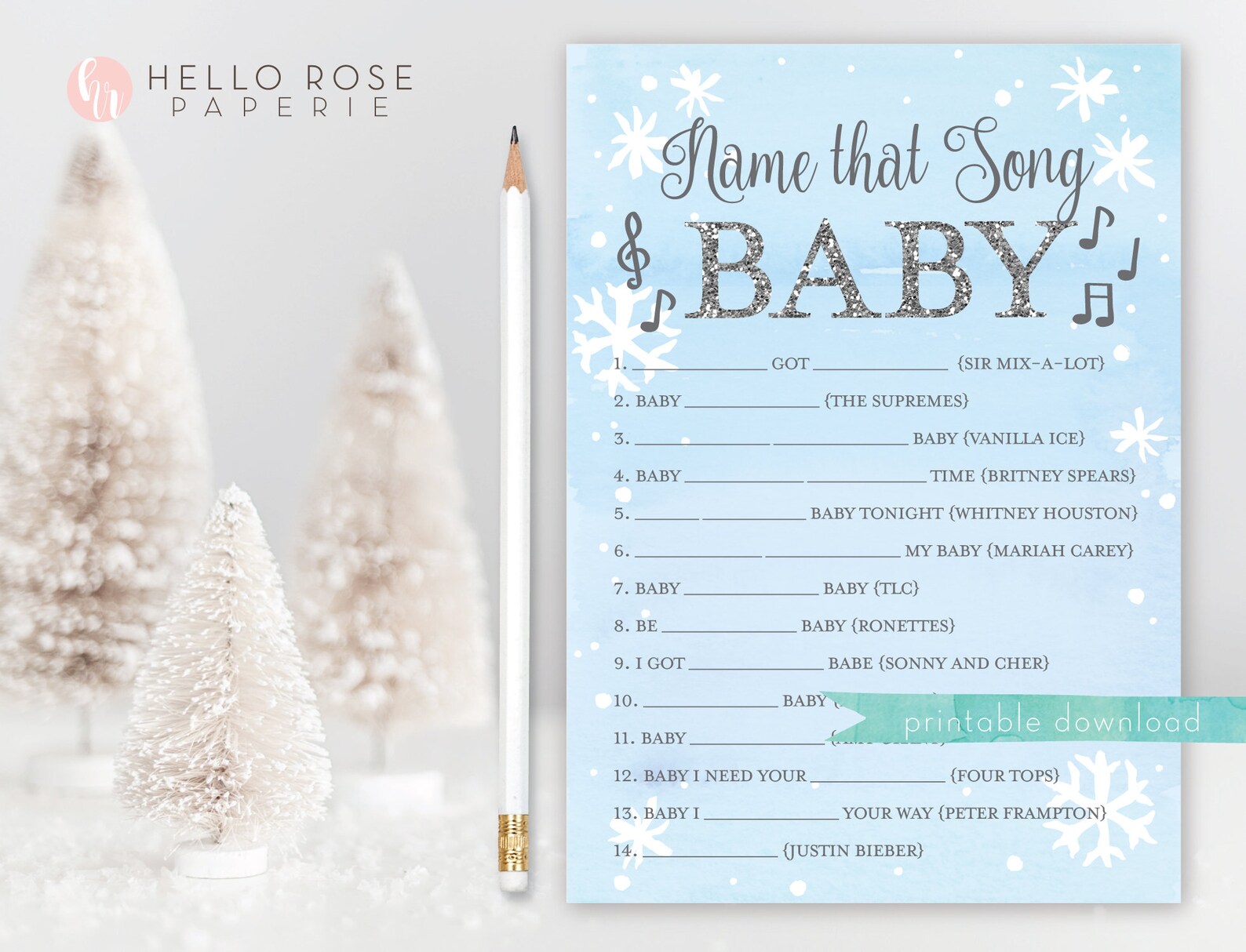 Baby Shower Boy Games Set 8 Games Printable . Blue and Silver | Etsy