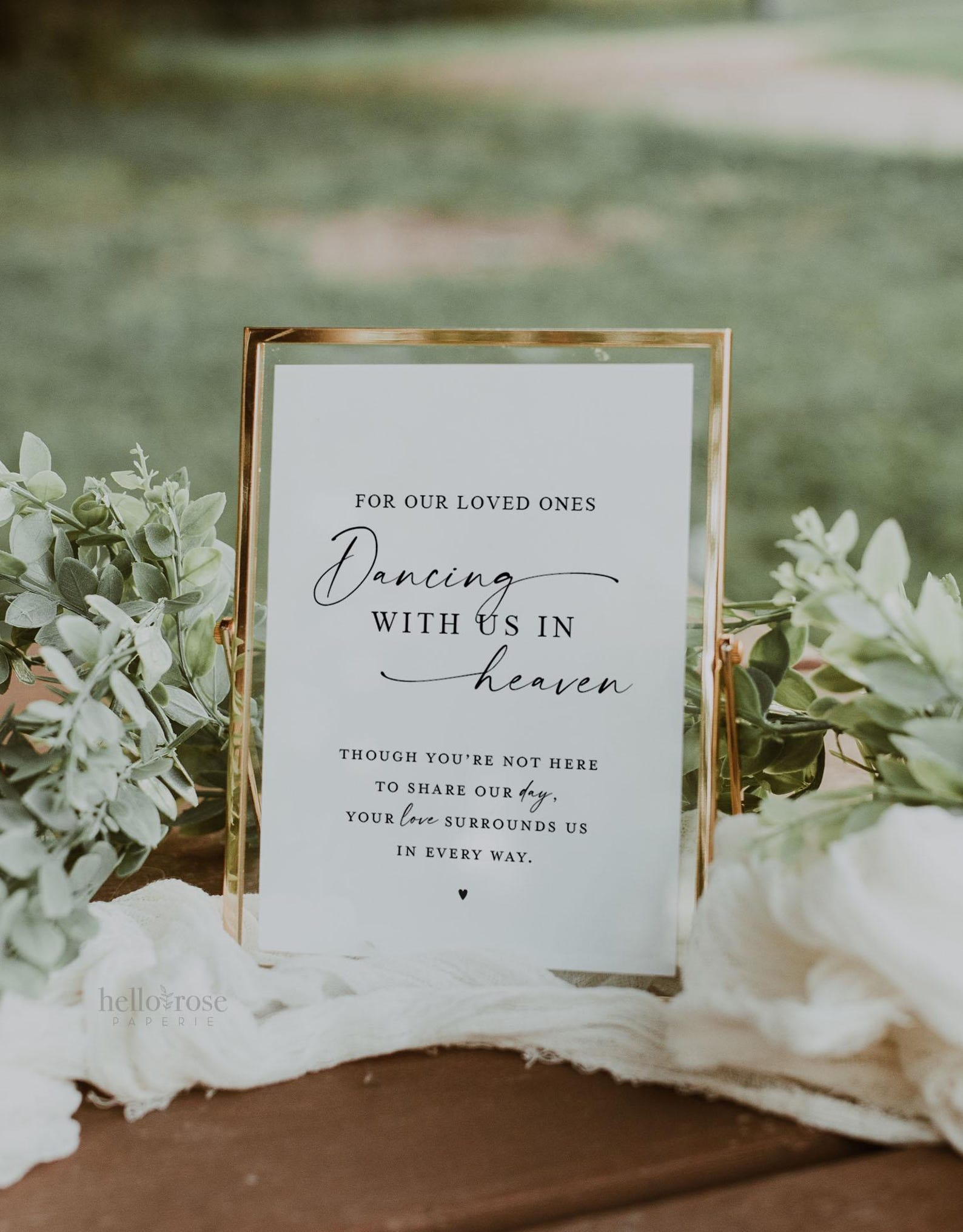 PRINTED SHIPPED Dancing With Us in Heaven, Wedding Memorial Table Sign ...