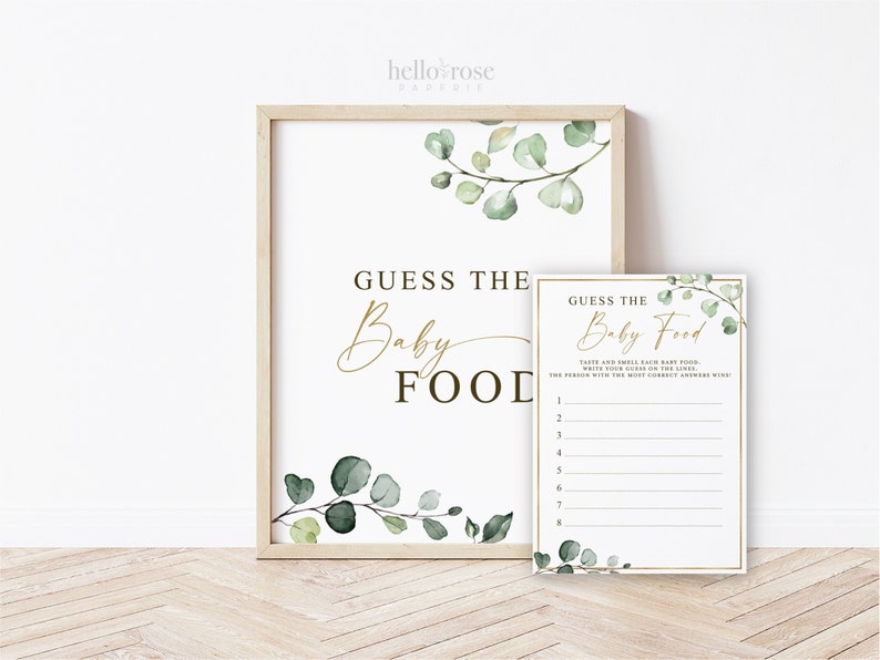 Guess the Baby Food Sign Card . PRINTABLE Baby Shower Game . - Etsy