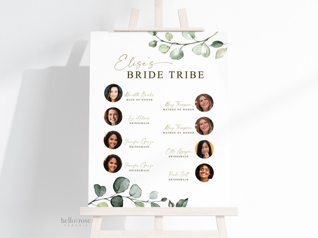 Bride Tribe Personalized Printable Sign . Meet the Maids . Bridesmaids ...
