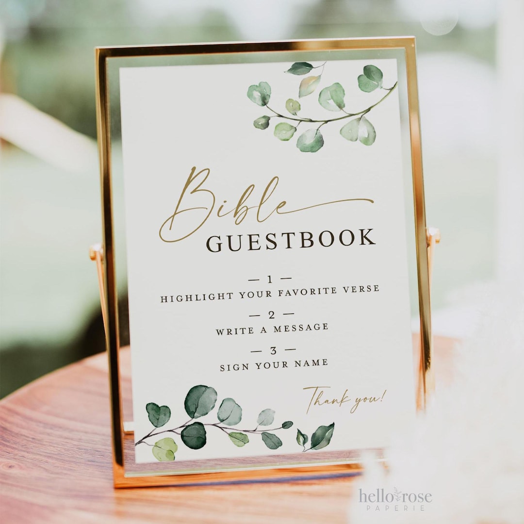 PRINTED SHIPPED Bible Guest Book Sign Graduation, Highlight Your ...