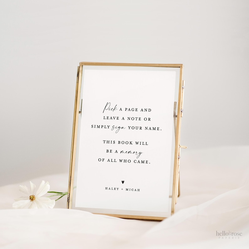 PRINTED SHIPPED Pick a Page Leave a Note Memory Guest Book Sign ...
