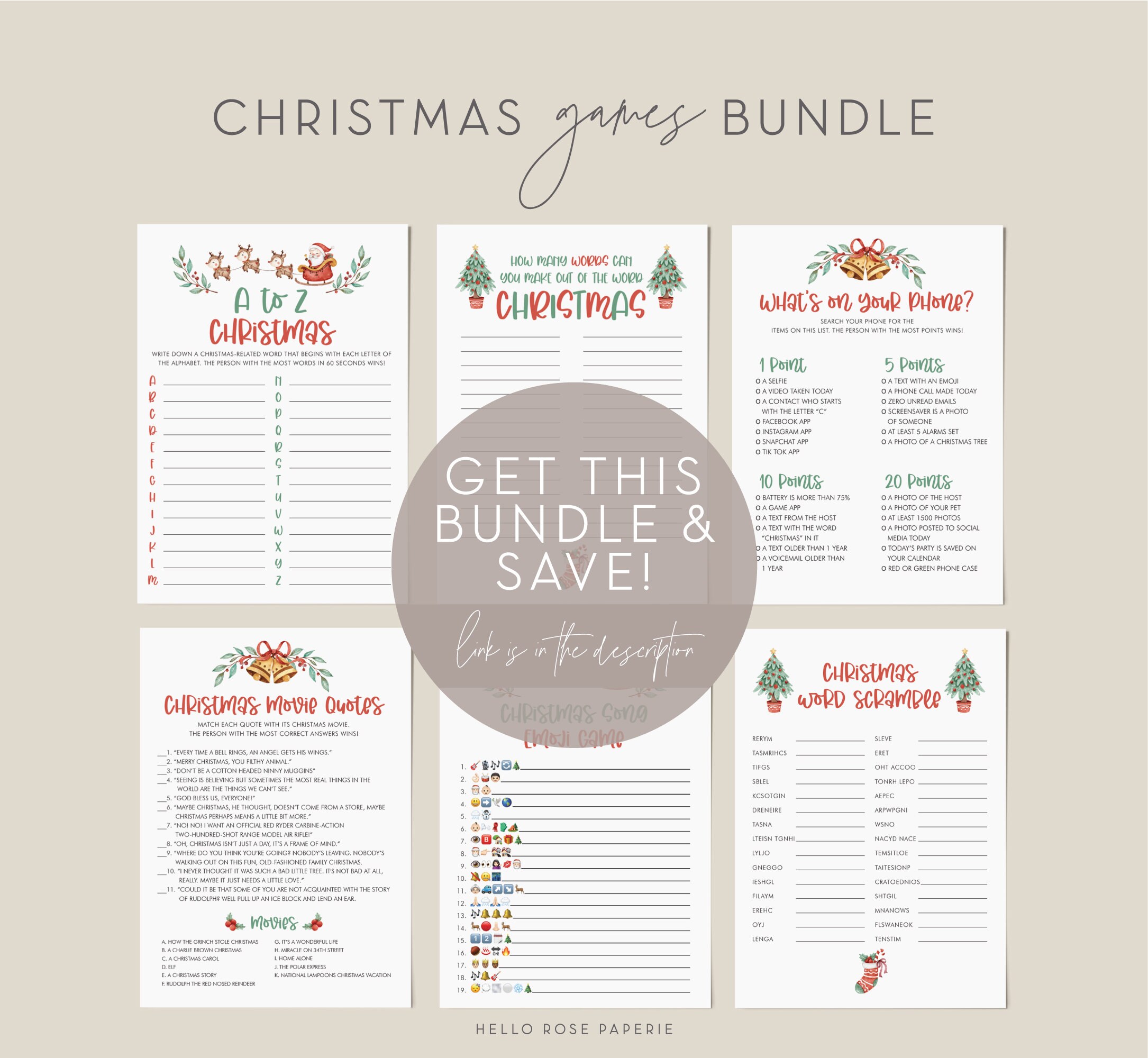 The Night Before Christmas Game. PRINTABLE Left Right Pass the Present ...