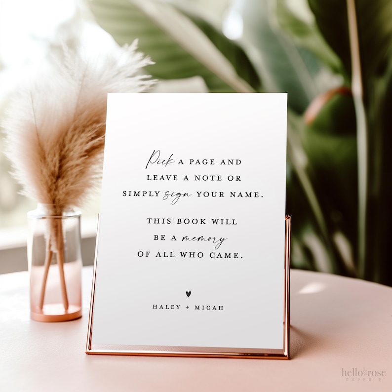 PRINTED SHIPPED Pick a Page Leave a Note Memory Guest Book Sign ...
