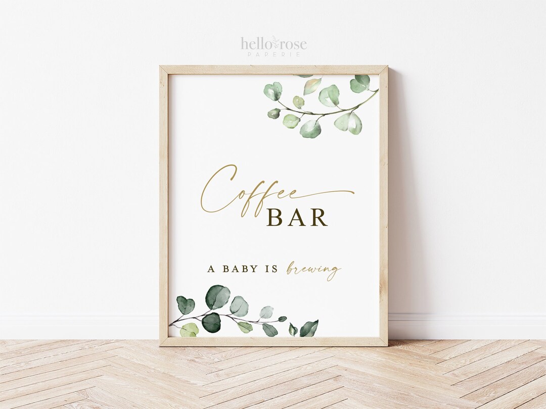 Coffee Bar Sign Printable Table Sign . A Baby is Brewing Baby Shower ...