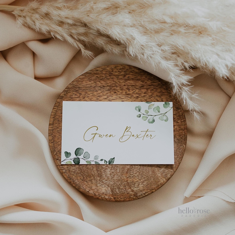 PRINTED SHIPPED Greenery Place Cards, Table Numbers, Food Tent Cards ...