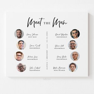 Meet the Men PRINTABLE Sign . Personalized Wedding Party Poster With ...