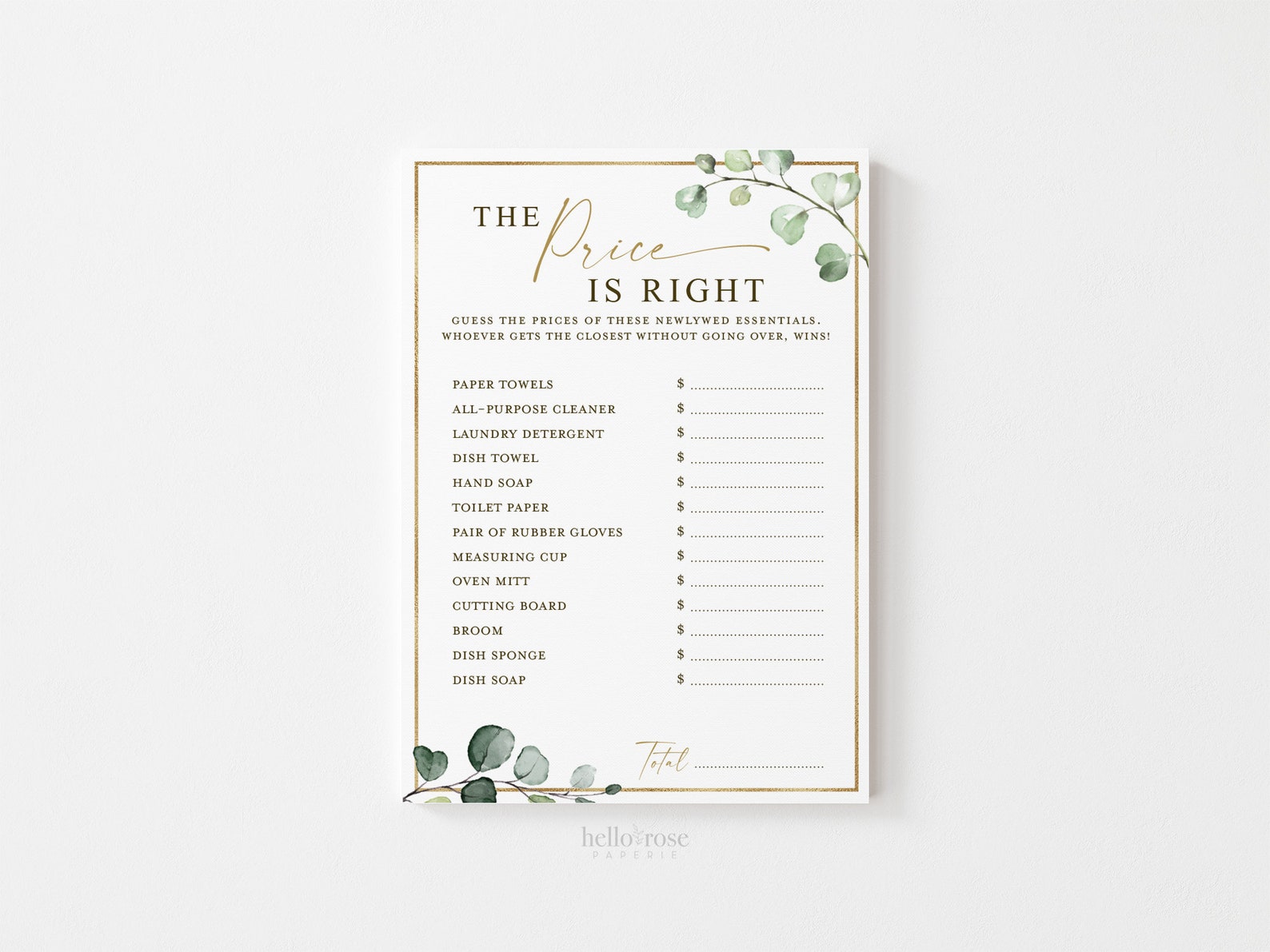 The Price is Right Printable Bridal Shower Wedding Game . Fun - Etsy