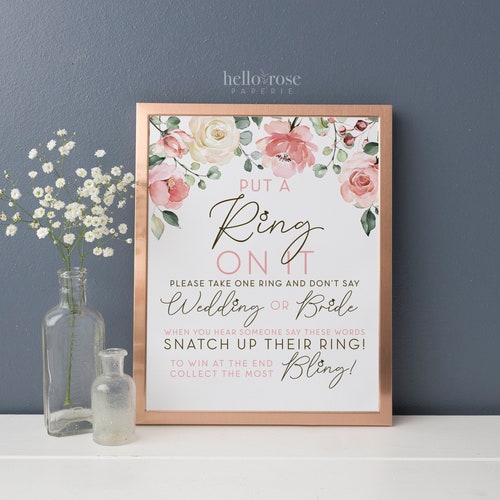 The Ring Hunt Printable Game Sign 8x10 . Floral Roses - Etsy