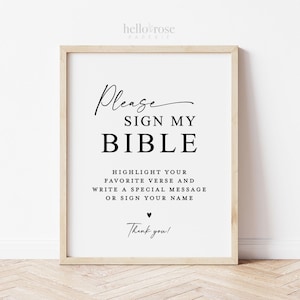 PRINTED SHIPPED Graduation Please Sign My Bible Guestbook Sign, Guest ...