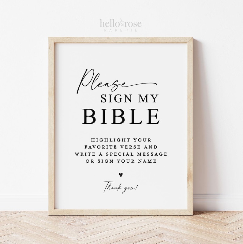 PRINTED SHIPPED Graduation Please Sign My Bible Guestbook Sign, Guest ...