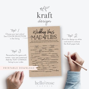 Wedding Vows Mad Libs . Printable Funny Wedding Advice Mad Libs Game ...