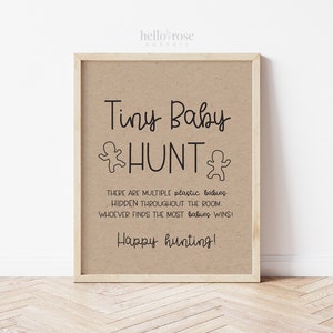 Tiny Baby Hunt Baby Shower Game Sign . Find the Babies . Boy Girl ...