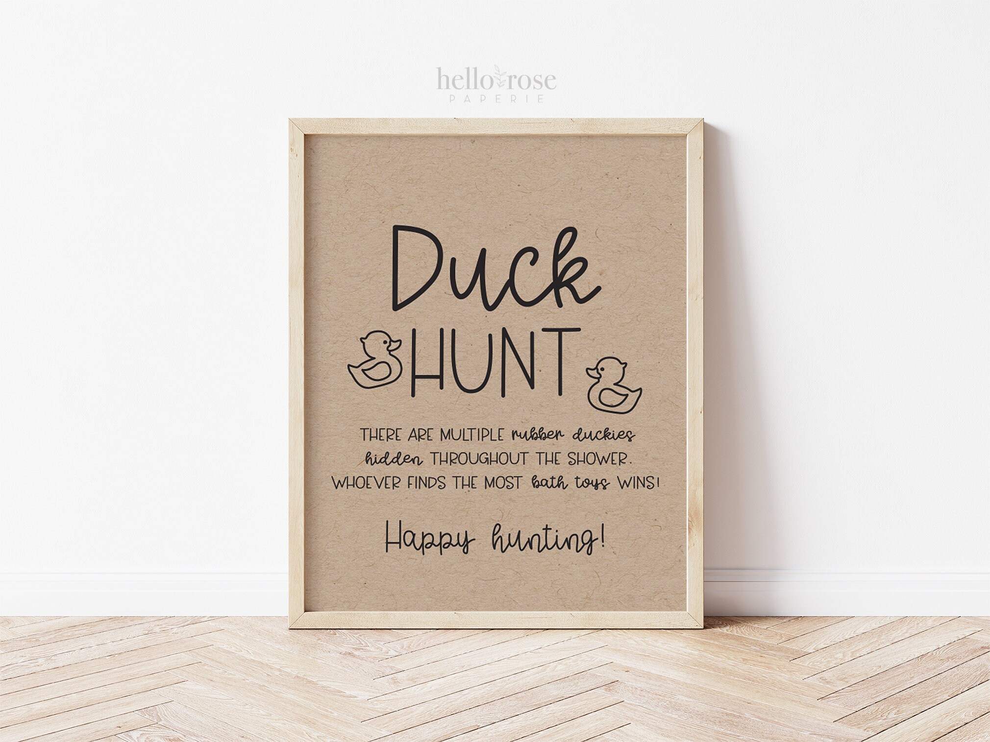 Duck Hunt Baby Shower Game Sign . Find the Rubber Ducky . Boy Girl ...