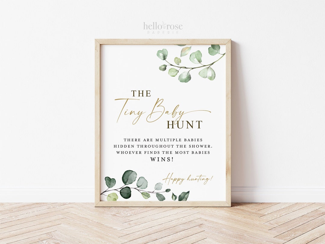 The Tiny Baby Hunt Game Sign . Find the Babies . Boy Girl Neutral Baby ...
