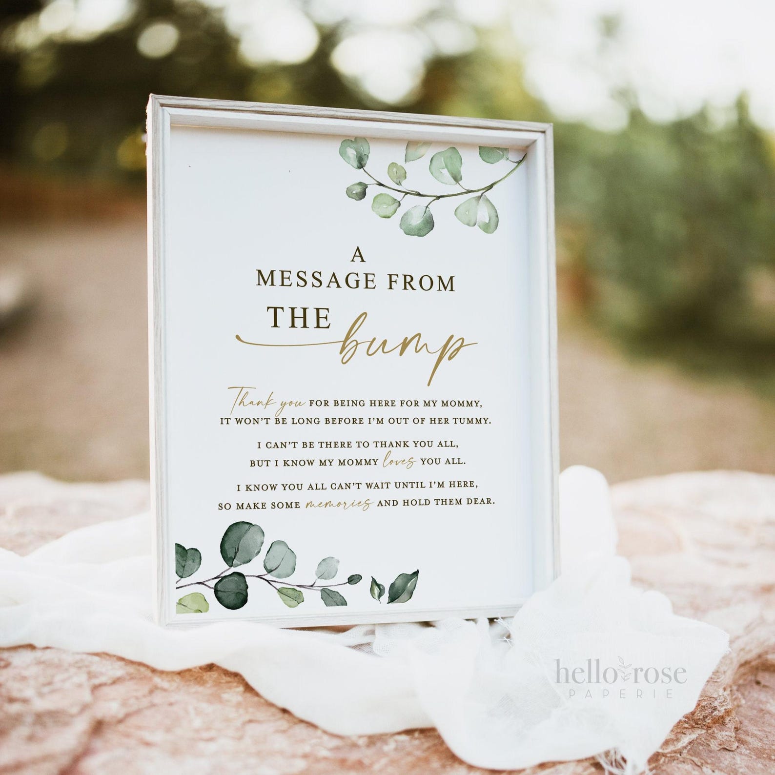 A Message From the Bump PRINTABLE . Baby Shower Baby Bump Sign ...