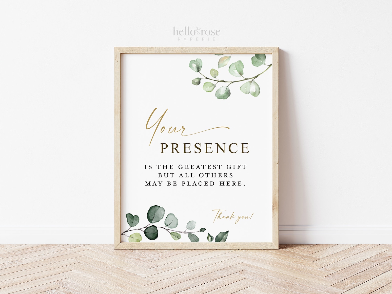 Your Presence is the Greatest Gift Table Sign . PRINTABLE Greenery and ...