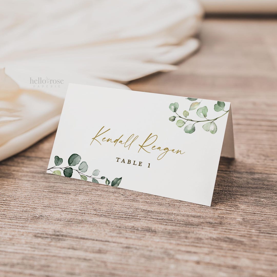 PRINTED SHIPPED Greenery Place Cards, Table Numbers, Food Tent Cards ...