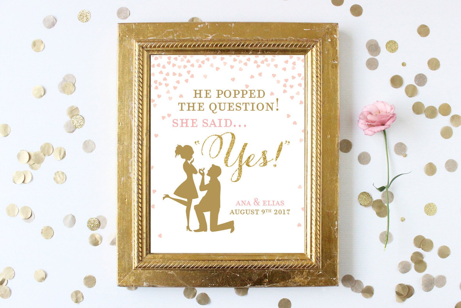 Bridal Shower Sign Printable Download . He Popped the Question - Etsy
