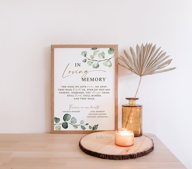 In Loving Memory Personalized Template . Memorial Remembrance Wedding ...
