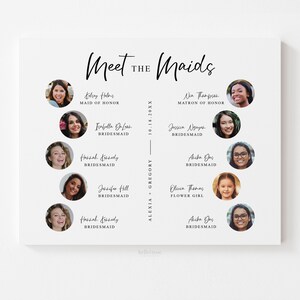 Meet the Maids PRINTABLE Sign . Personalized Bridal Party . Bridesmaids ...