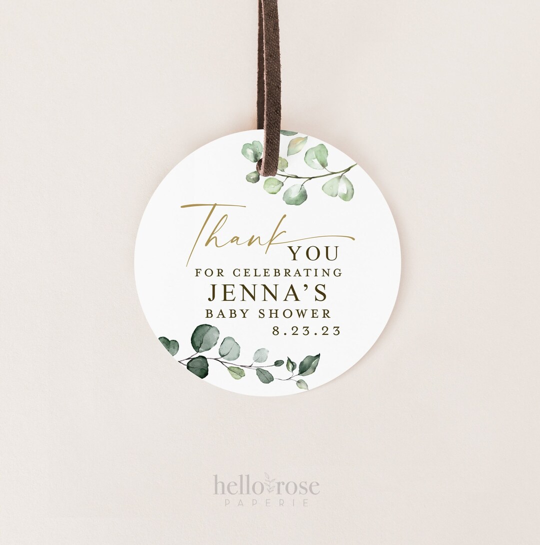 PRINTABLE Thank You Baby Shower Tags Stickers Labels . Personalized ...