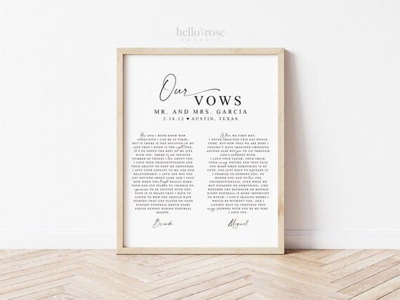 Personalized Our Wedding Vows Printable Sign With Photo . | Etsy