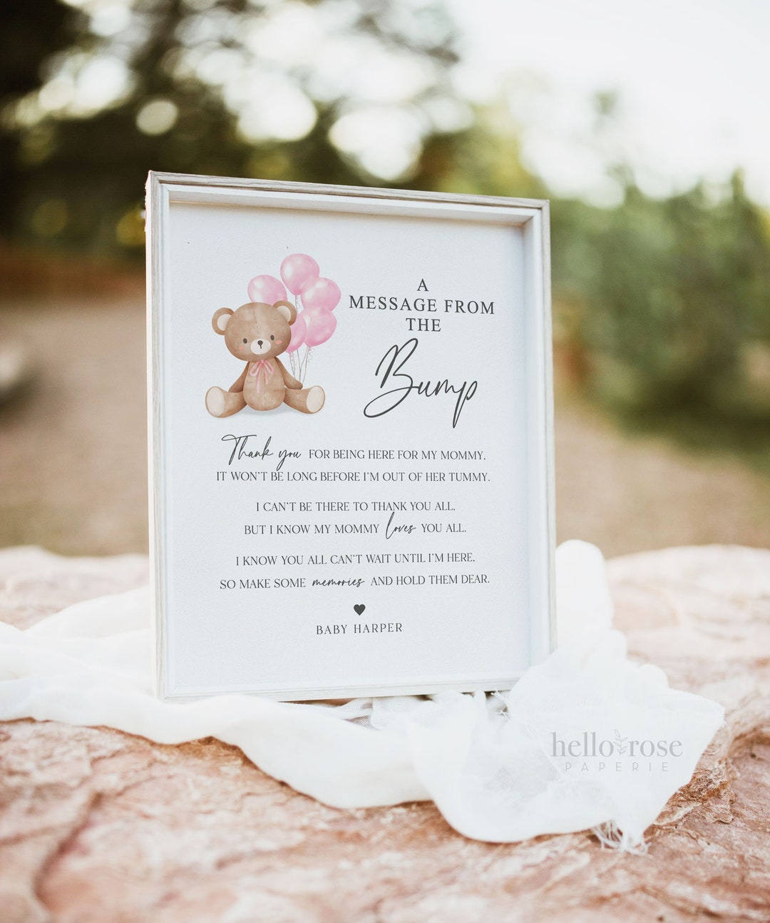 A Message From the Bump Baby Shower Sign, Bump Sign, Message From Baby ...