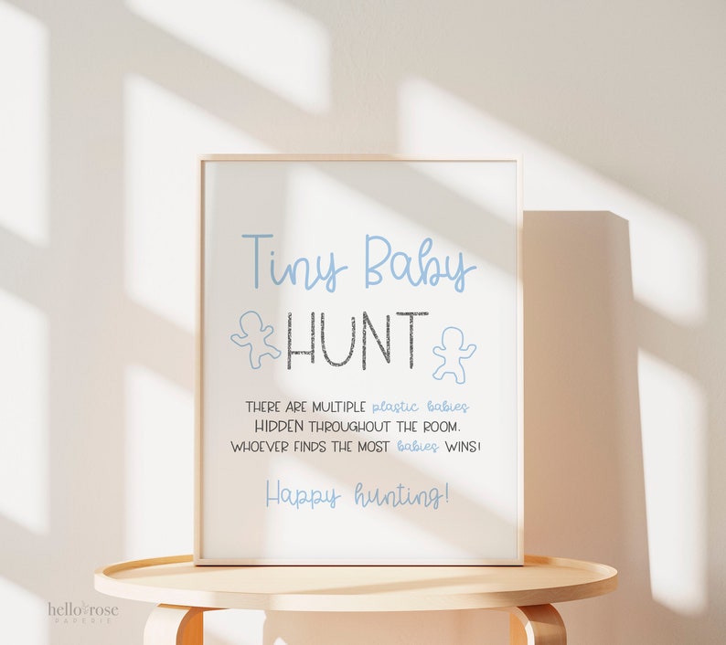 Tiny Baby Hunt Baby Shower Game Sign . Find the Babies . Boy Girl ...