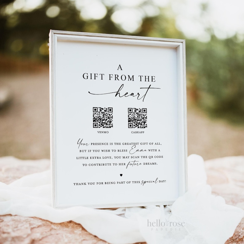 PRINTED + SHIPPED Quinceanera QR Code Gift Fund Venmo Cashapp Zelle ...