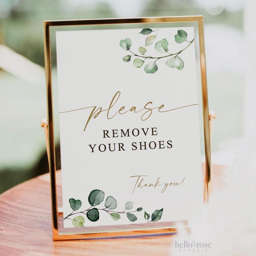 PRINTED + SHIPPED Please Remove Your Shoes Sign, Printable Front Door ...