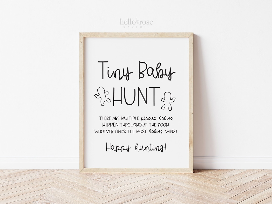 Tiny Baby Hunt Baby Shower Game Sign . Find the Babies . Boy Girl ...