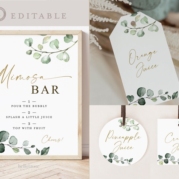 Mimosa Bar Labels - Etsy