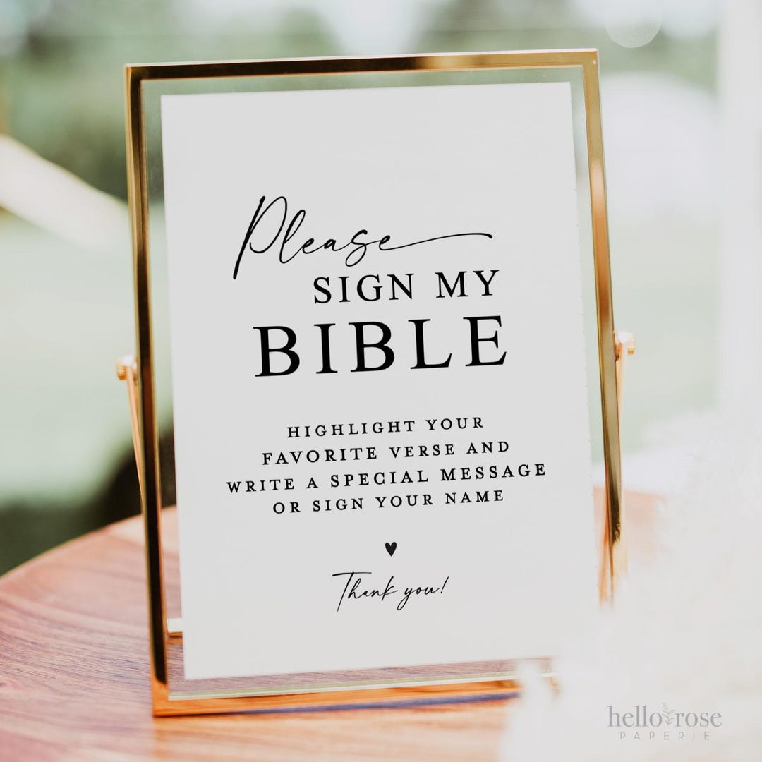 PRINTED SHIPPED Graduation Please Sign My Bible Guestbook Sign, Guest ...