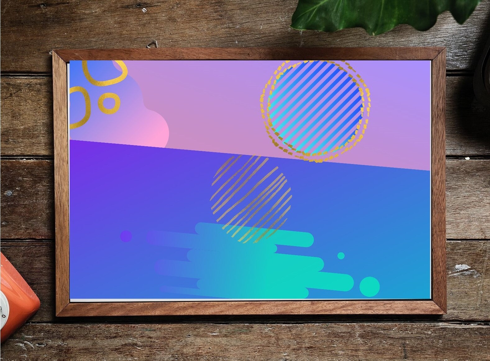 Abstract Sea / Ocean Sunset Poster - INSTANT DOWNLOAD - Blue, Pink ...