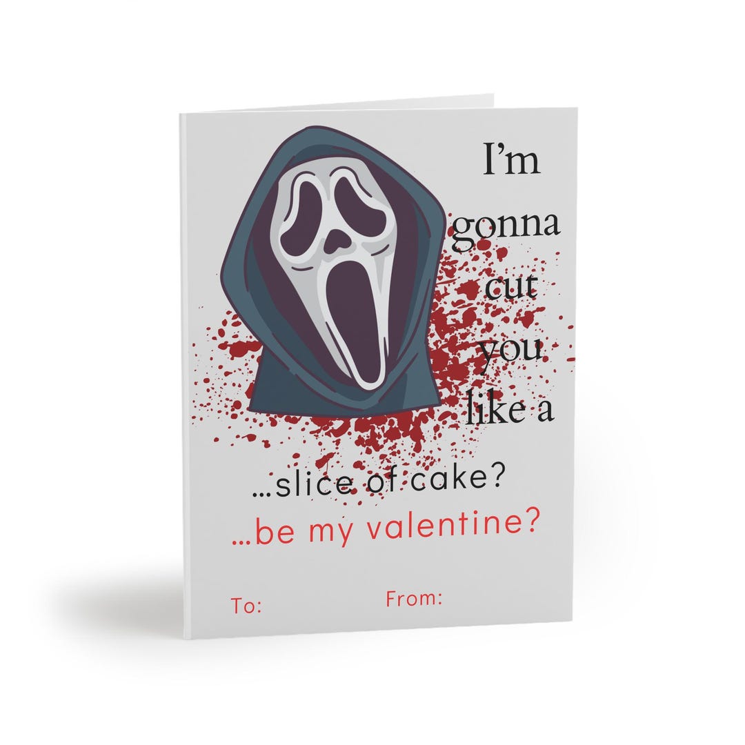 Scream Mask Valentine Greeting Card - Etsy