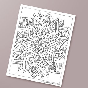 Hypnotizing Petals Coloring Sheet for Adults and Kids / Printable ...